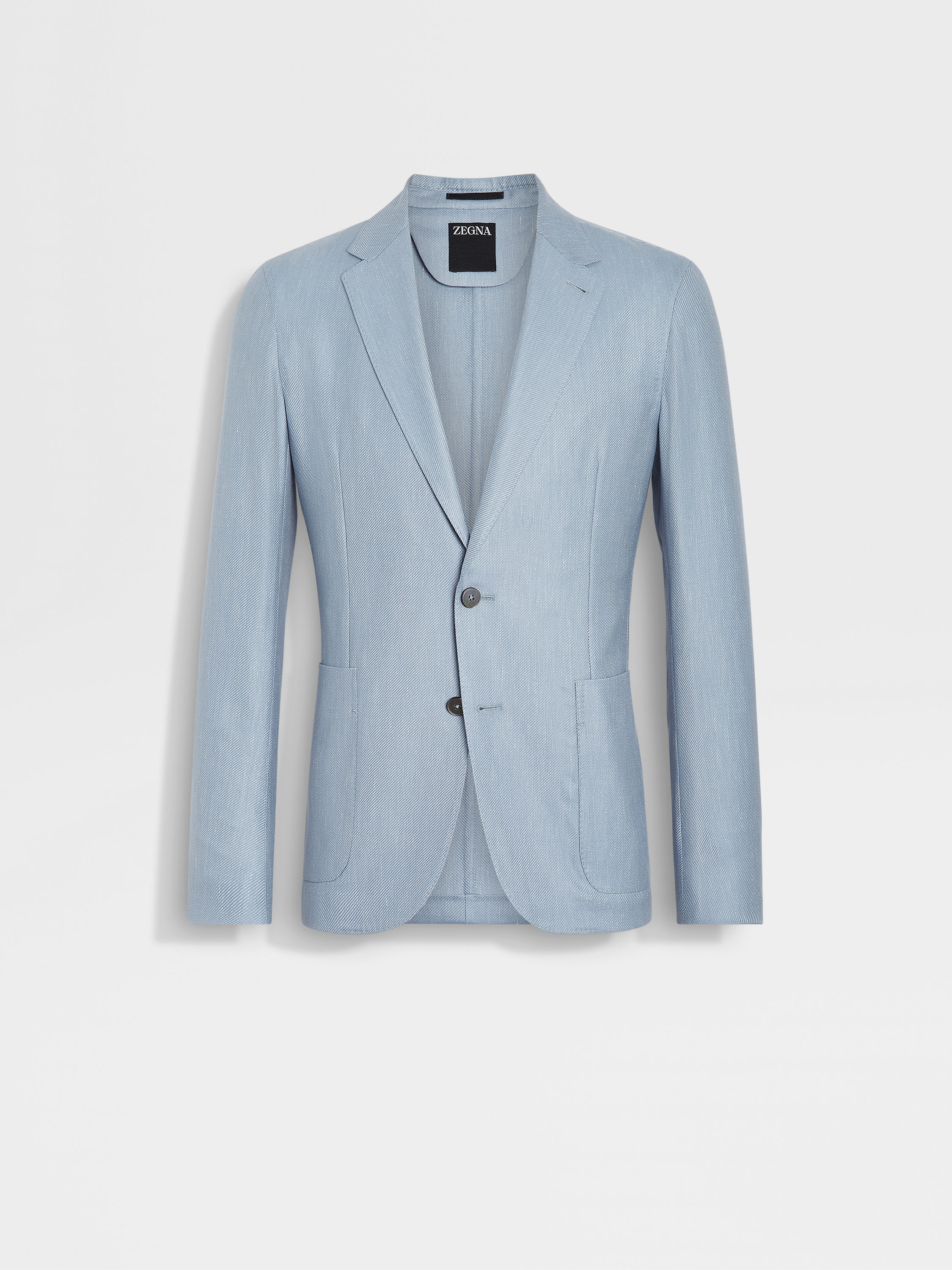 Avio Blue Cashmere Silk and Linen Jacket SS24 29250924 | Zegna ID