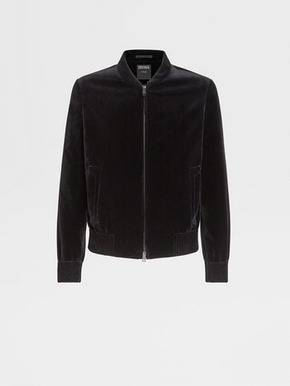 Black Cotton Evening Bomber FW25 28694555 | Zegna SG Black Cotton Evening Bomber FW25 28694555 | Zegna SG