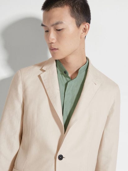 Light Beige Oasi Lino Shirt Jacket SS25 30317116 | Zegna US Light Beige Oasi Lino Shirt Jacket SS25 30317116 | Zegna US