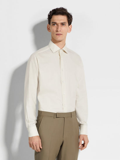 Light Beige Silk Cotton and Cashmere Shirt FW24 32076135 Light Beige Silk Cotton and Cashmere Shirt FW24 32076135