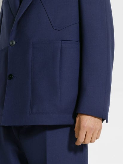 Ink Blue Wool Jacket FW24 32263124 | Zegna ROW Ink Blue Wool Jacket FW24 32263124 | Zegna ROW