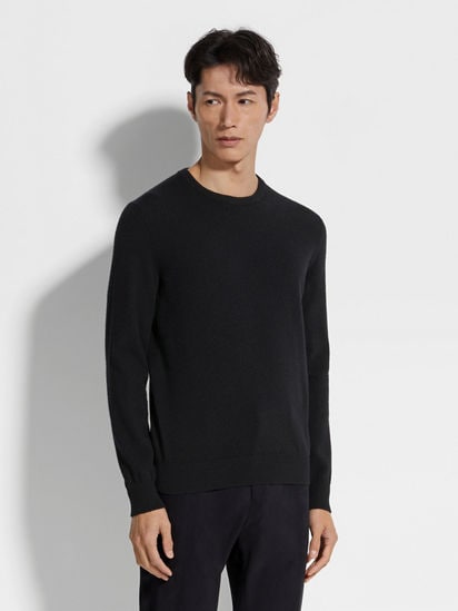Black Oasi Cashmere Crewneck SS25 22884975 | Zegna US Black Oasi Cashmere Crewneck SS25 22884975 | Zegna US
