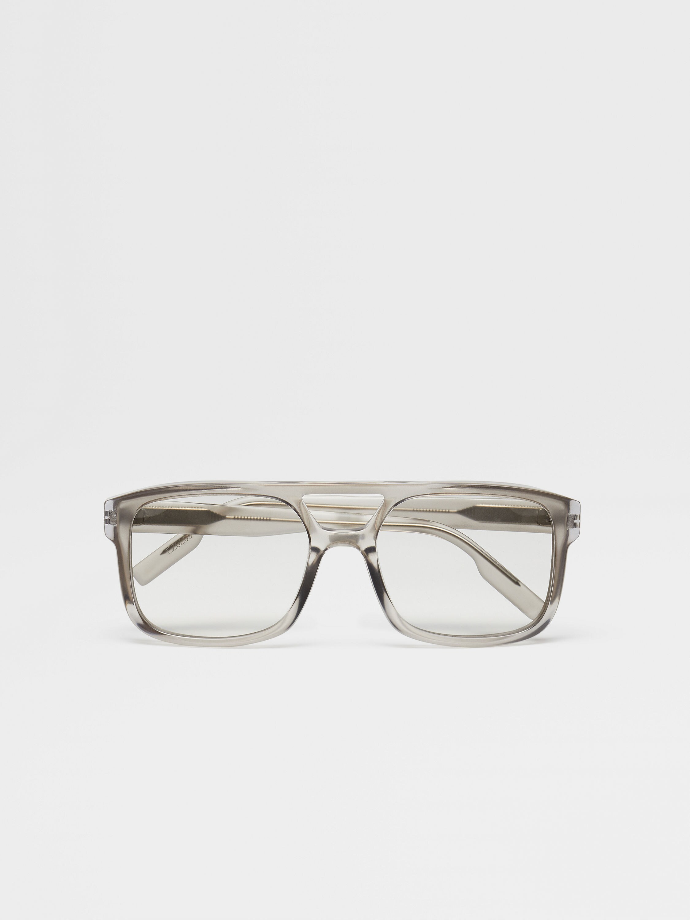 Transparent Light Grey Fashion Show Sunglasses FW23 23087047 | Zegna ROW