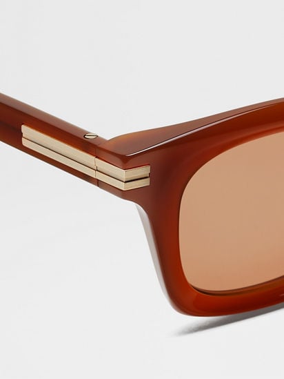 Brown Acetate Sunglasses SS25 34054047 | Zegna NL Brown Acetate Sunglasses SS25 34054047 | Zegna NL