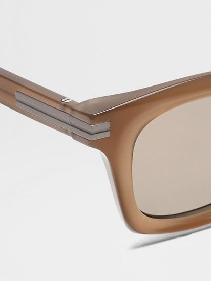 Taupe Acetate Sunglasses SS25 34054048 | Zegna CA Taupe Acetate Sunglasses SS25 34054048 | Zegna CA