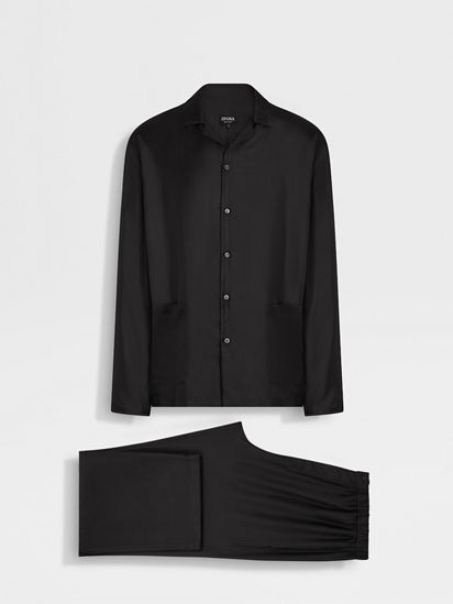 黑色桑蚕丝睡衣FW24 32070261 | Zegna SG 黑色桑蚕丝睡衣FW24 32070261 | Zegna SG