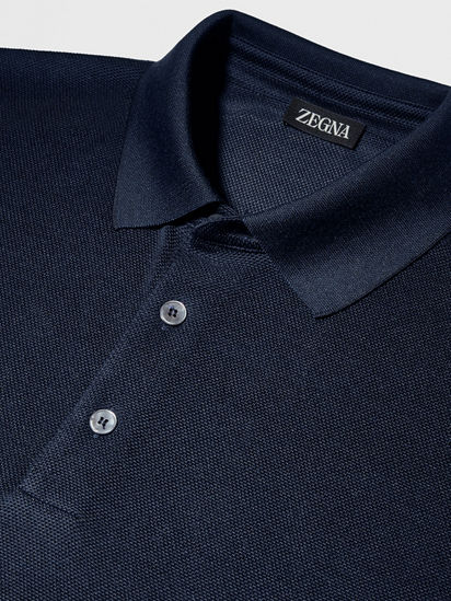 Dark Blue Zegna Silk Polo Shirt SS25 26609988 | Zegna US Dark Blue Zegna Silk Polo Shirt SS25 26609988 | Zegna US