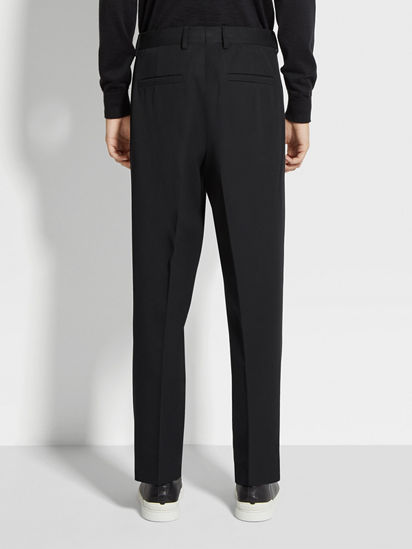 黑色棉及羊毛长裤SS25 29999696 | Zegna US 黑色棉及羊毛长裤SS25 29999696 | Zegna US