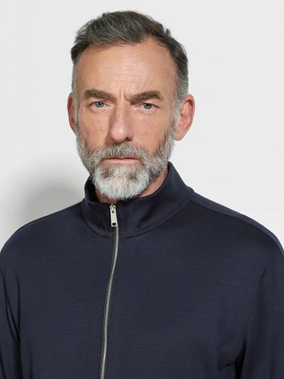 Navy Blue High Performance™ Wool Full Zip Sweatshirt SS25 Navy Blue High Performance™ Wool Full Zip Sweatshirt SS25