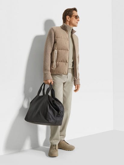 Light Taupe Multimélange Oasi Cashmere Full Zip Blouson FW24 Light Taupe Multimélange Oasi Cashmere Full Zip Blouson FW24