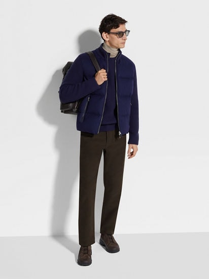 Dark Brown Cotton and Cashmere Roccia Pants FW24 32070060 Dark Brown Cotton and Cashmere Roccia Pants FW24 32070060