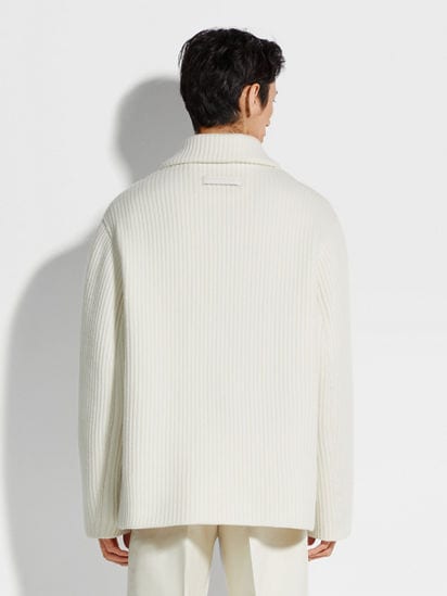 White Wool and Cashmere Chore Jacket FW24 32948497 | Zegna ROW White Wool and Cashmere Chore Jacket FW24 32948497 | Zegna ROW