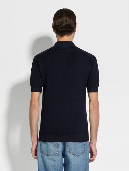 ネイビーブルー Premium Cottonポロシャツ SS25 33666591 | Zegna JP ネイビーブルー Premium Cottonポロシャツ SS25 33666591 | Zegna JP